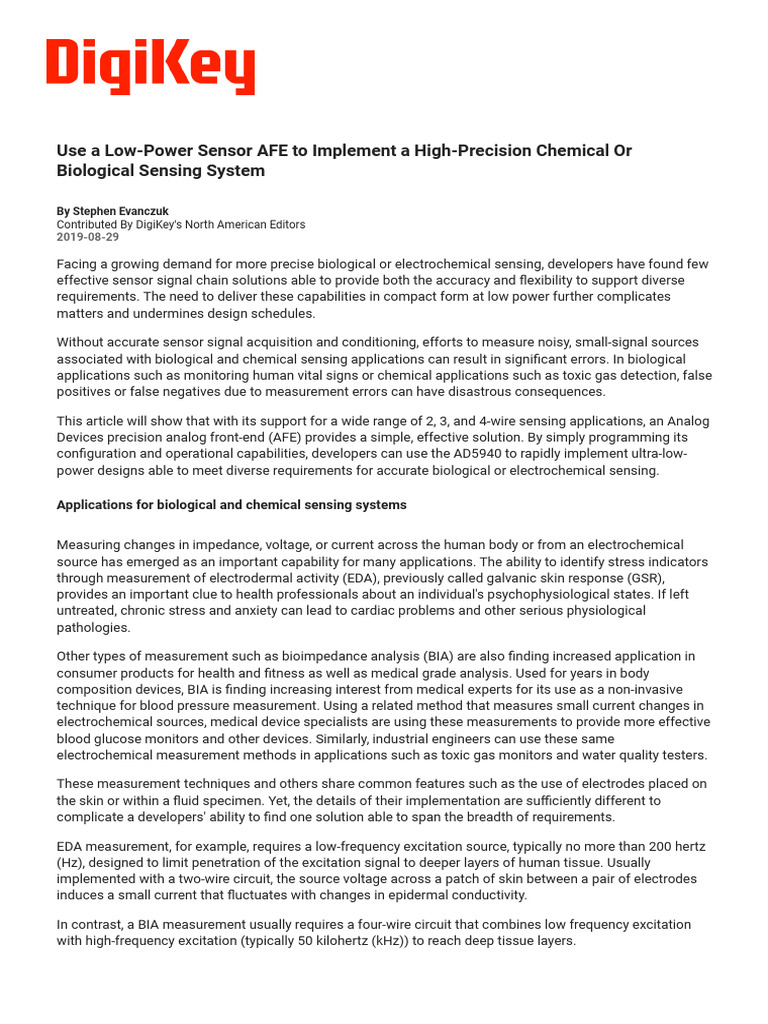 Biological Sensing with a Programmable AFE _ DigiKey | PDF