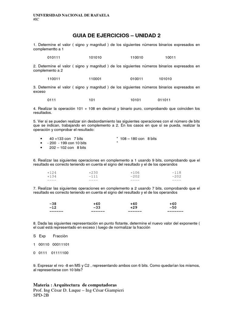 Guia de Ejercicios | PDF