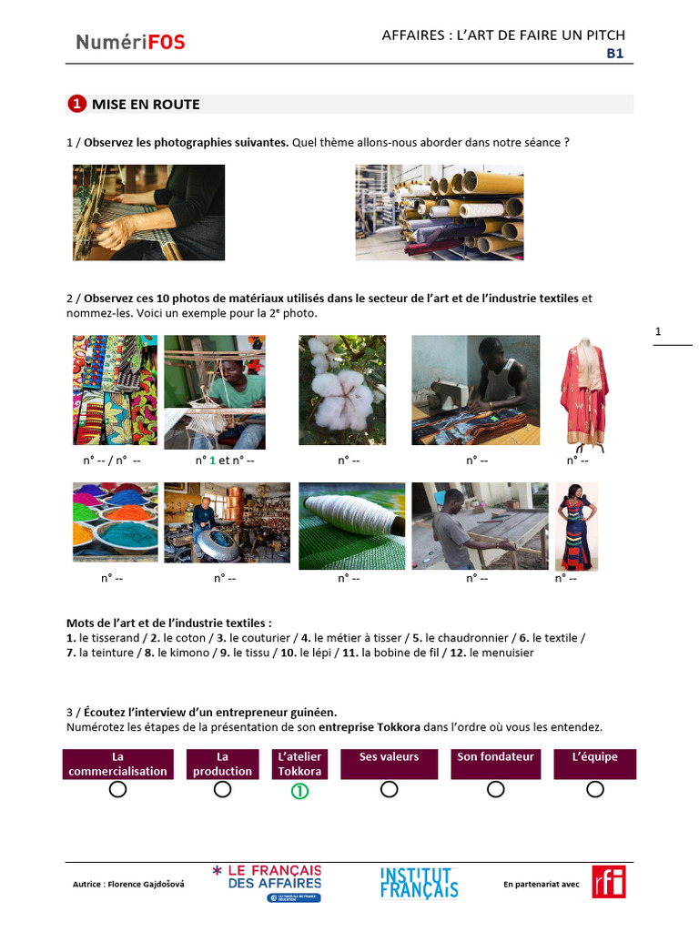 Numerifos Affaires B1 Art-De-Faire-Un-Pitch Apprenant | PDF