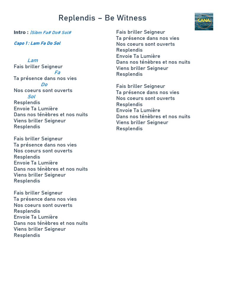 Resplendis - Be Witness | PDF