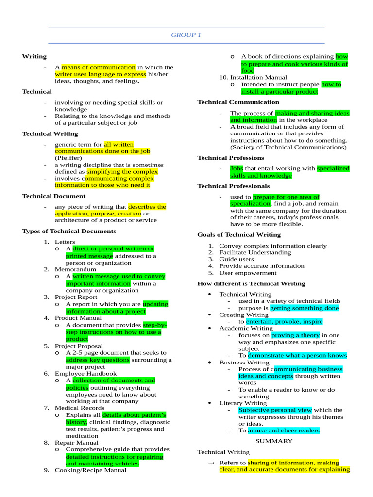 Reporting Notes | PDF