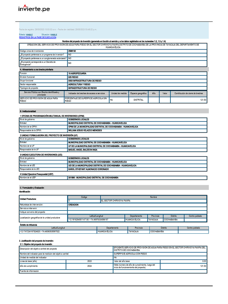 Reporte Ficha Tecnica Simplificada | PDF | Riego