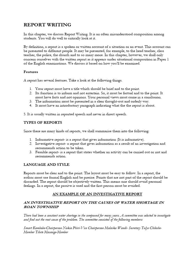 Report Writing | PDF