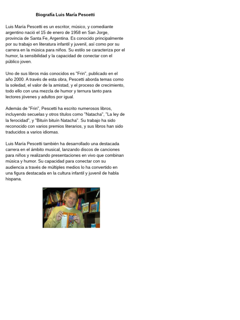 Biografía Luis Maria Pescetti1 | PDF