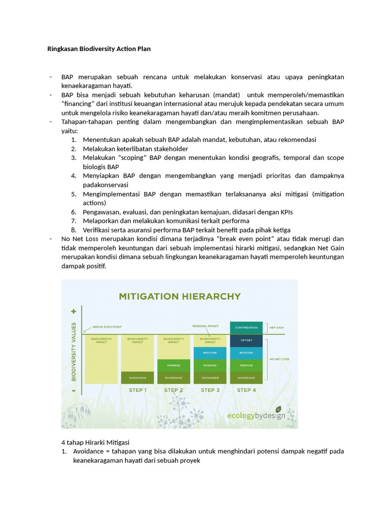 Ringkasan Biodiversity Action Plan Pdf