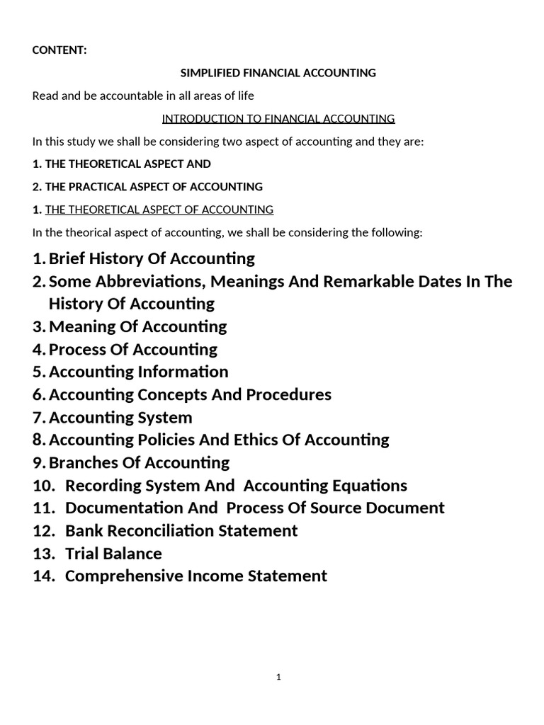 Simplified Financial Accounting | PDF