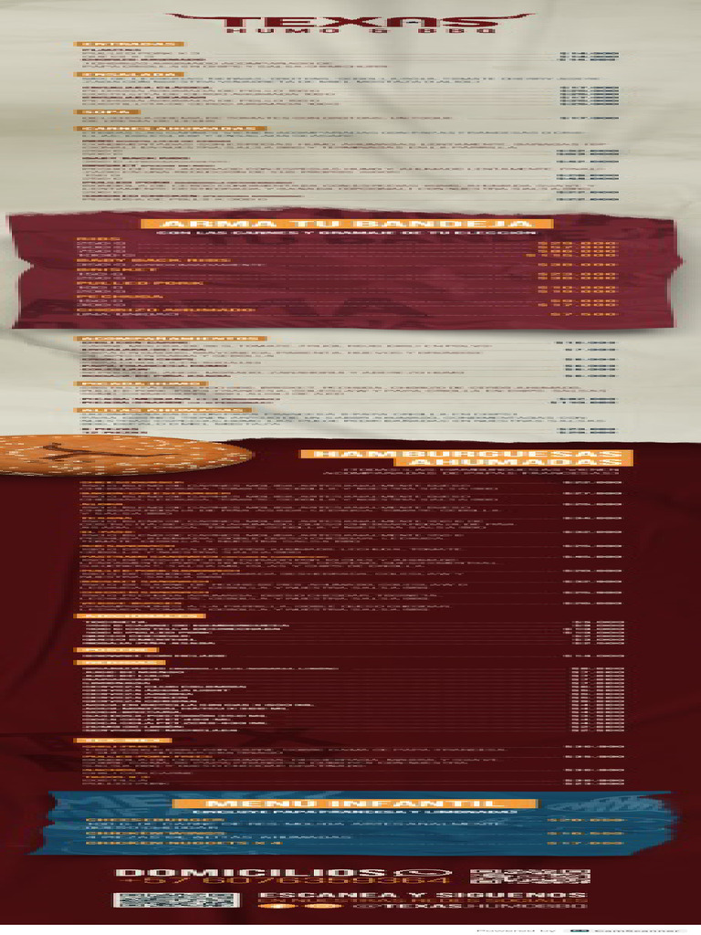 TEXAS Humo y BBQ - MENU | PDF