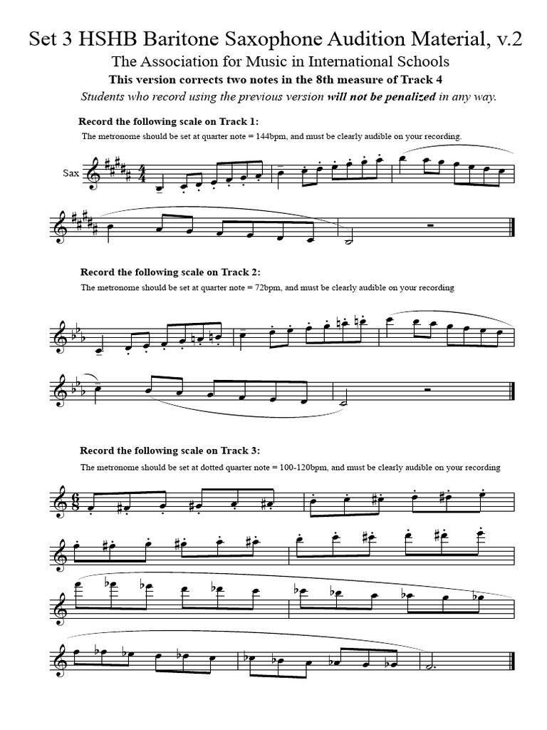 HS Band Baritone Saxophone Set 3 | PDF