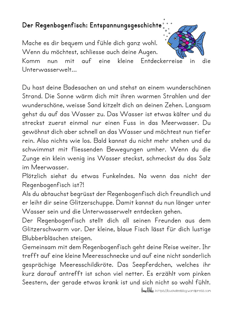 Der Regenbogenfisch Entspannungsgeschichte | PDF