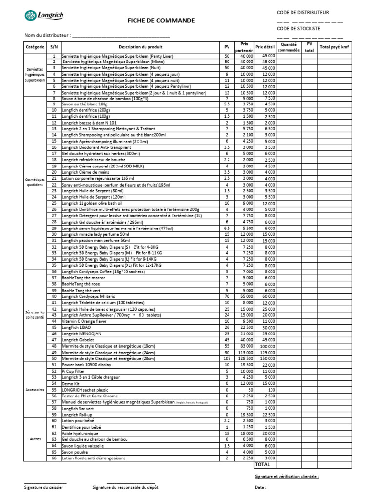 Fiche de Commande 3 | PDF