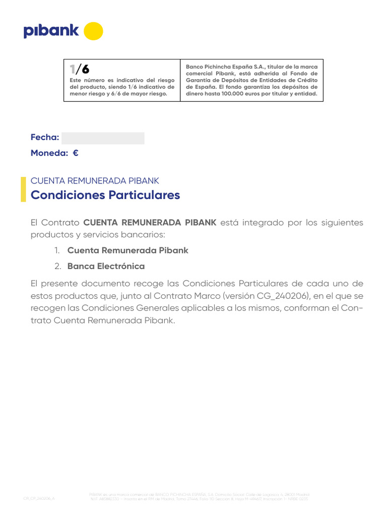Condiciones Particulares | PDF | Bancos | España