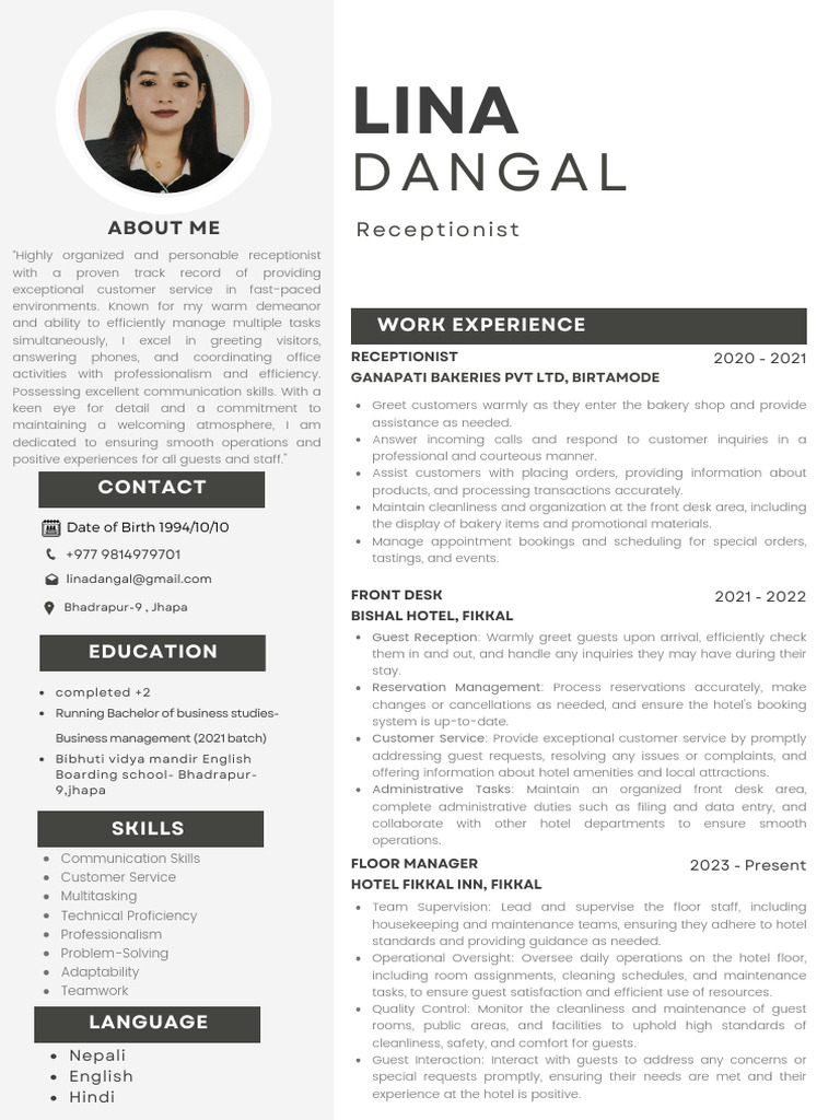 Lina Dangal CV | PDF