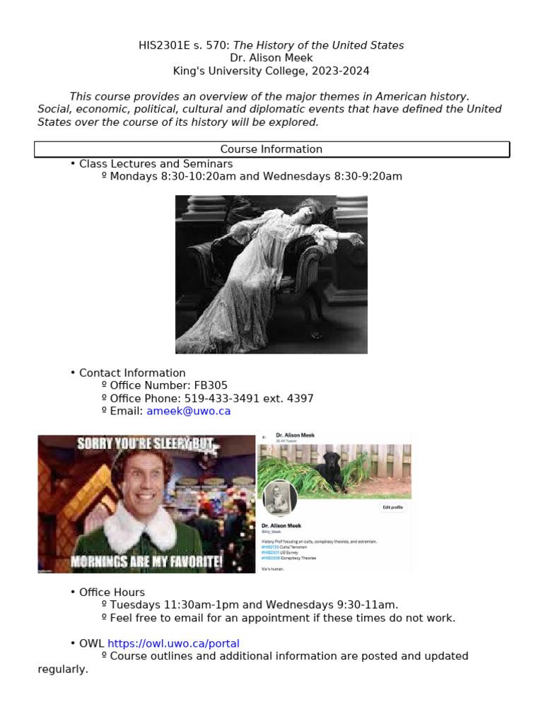 2301 Course Outline Intro | PDF