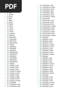 Números del 100 al 200 en español | PDF