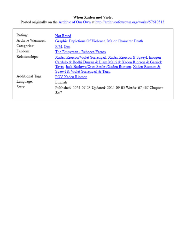 When Xaden Met Violet | PDF
