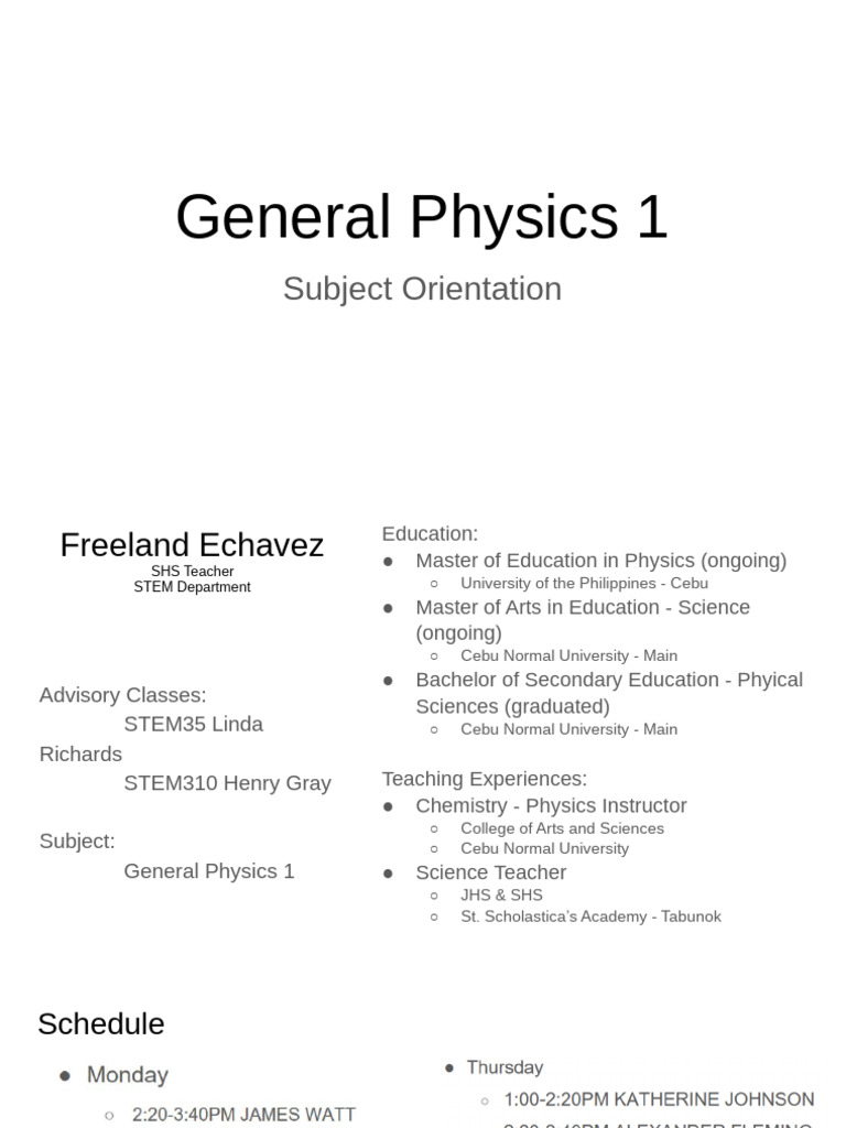 Subject Orientation | PDF