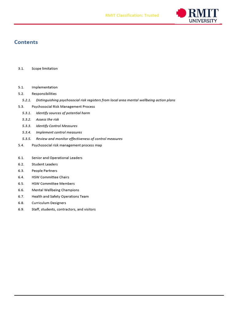 HR HSW PR19 Psychosocial Risk Management Process | PDF | Risk ...