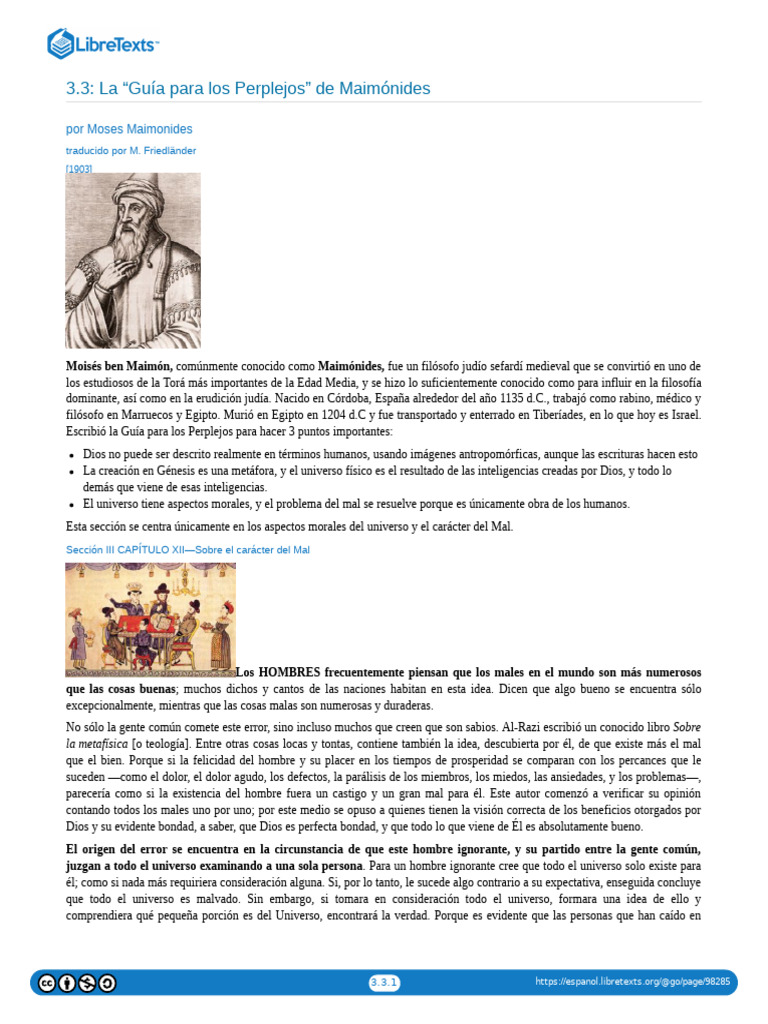 3.03 La "Guía para Los Perplejos" de Maimónides | PDF | Maimónides ...