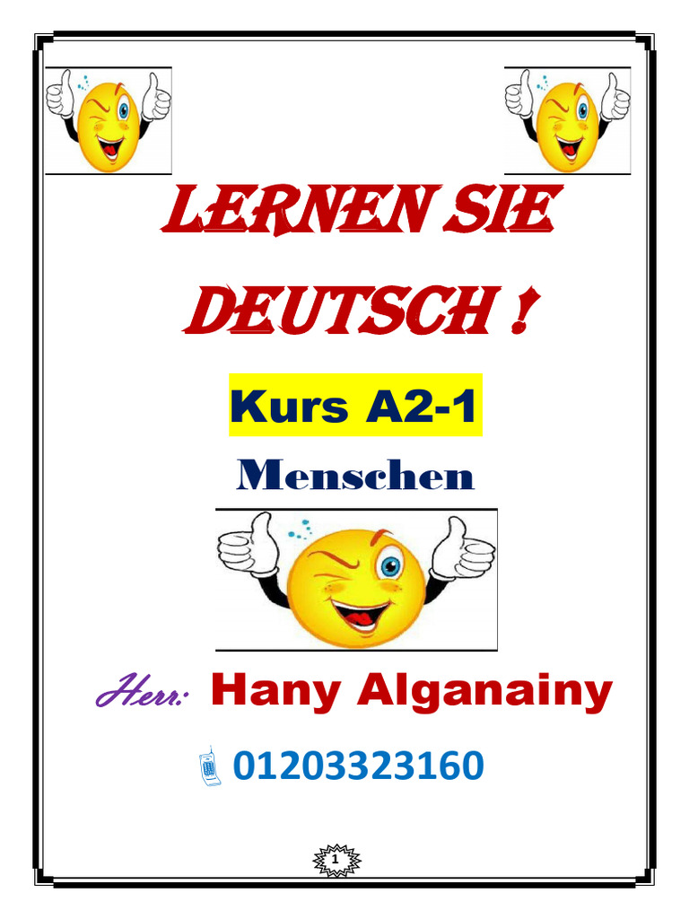 Lernen Sie Deutsch !: Kurs A2-1 | PDF