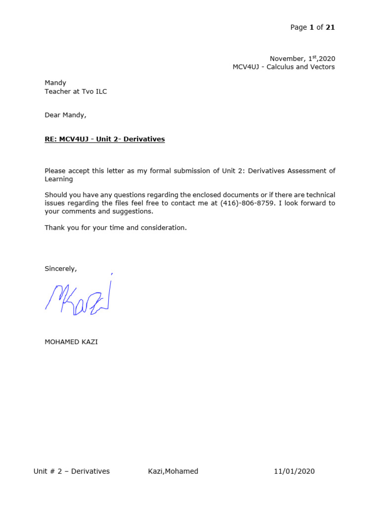 Assignment # 2 - Derivatives | PDF