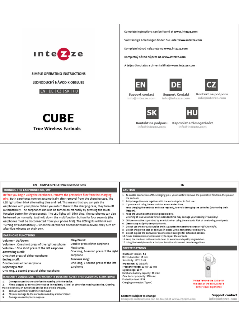 Short Manual Cube Multilanguage | PDF