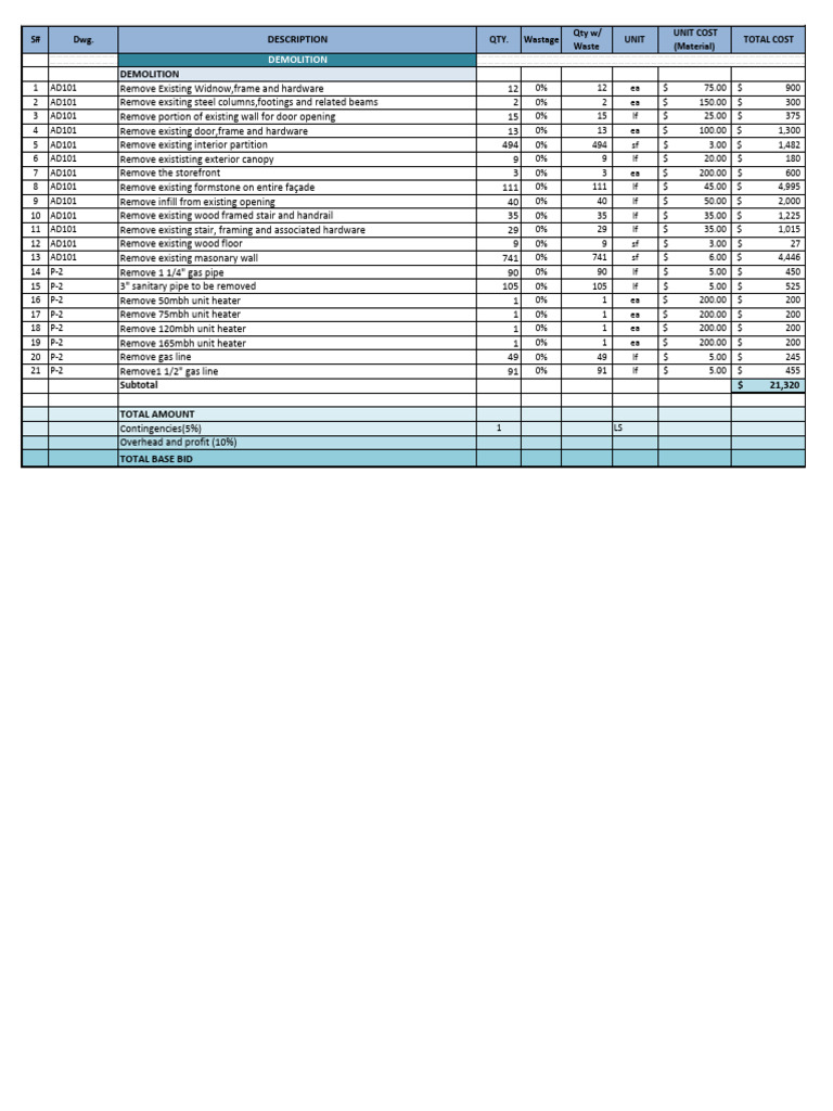 Demolition Sample | PDF