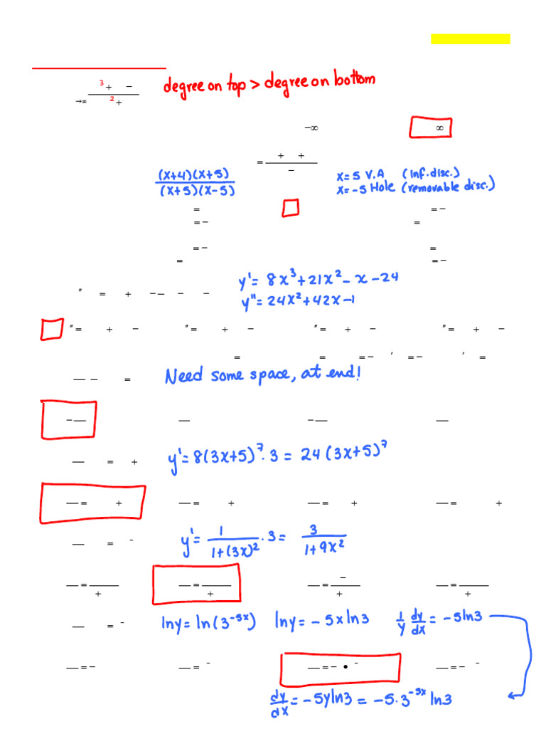 Ap Calculus BC Midterm Review-Answers | PDF