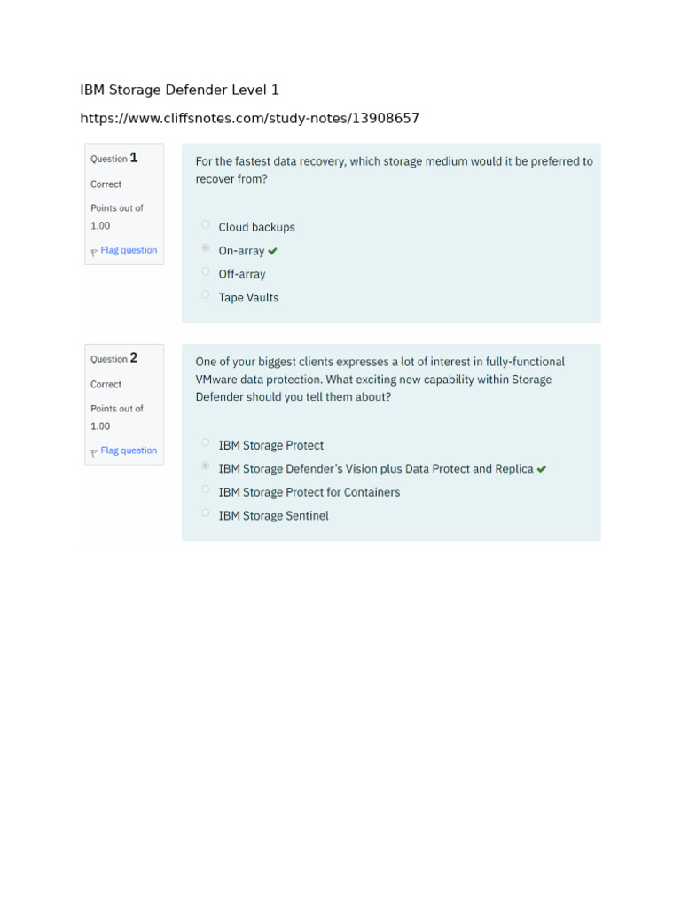 IBM Storage Defender Level 1 | PDF