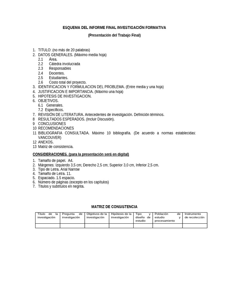 Esquema de Informe Final de If | PDF | Tecnología