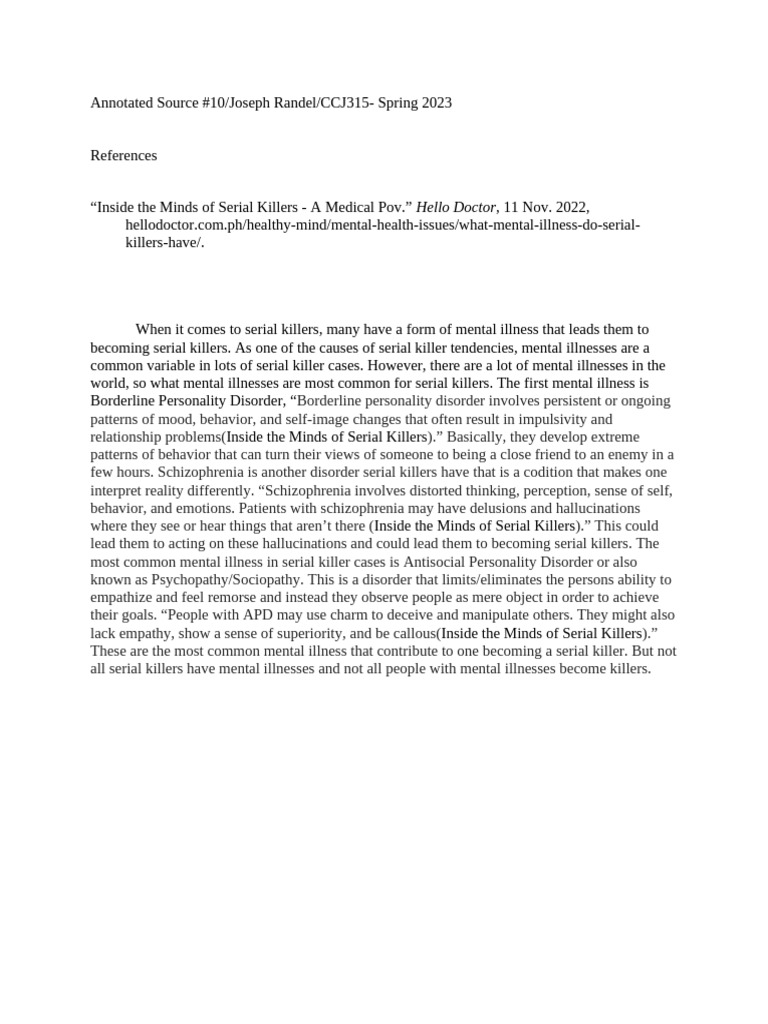 Annotated Source #10 - Joseph Randel - CCJ315 - Spring 2023 | PDF