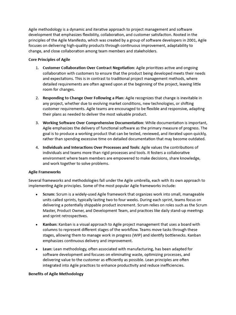 Agile Methodology | PDF