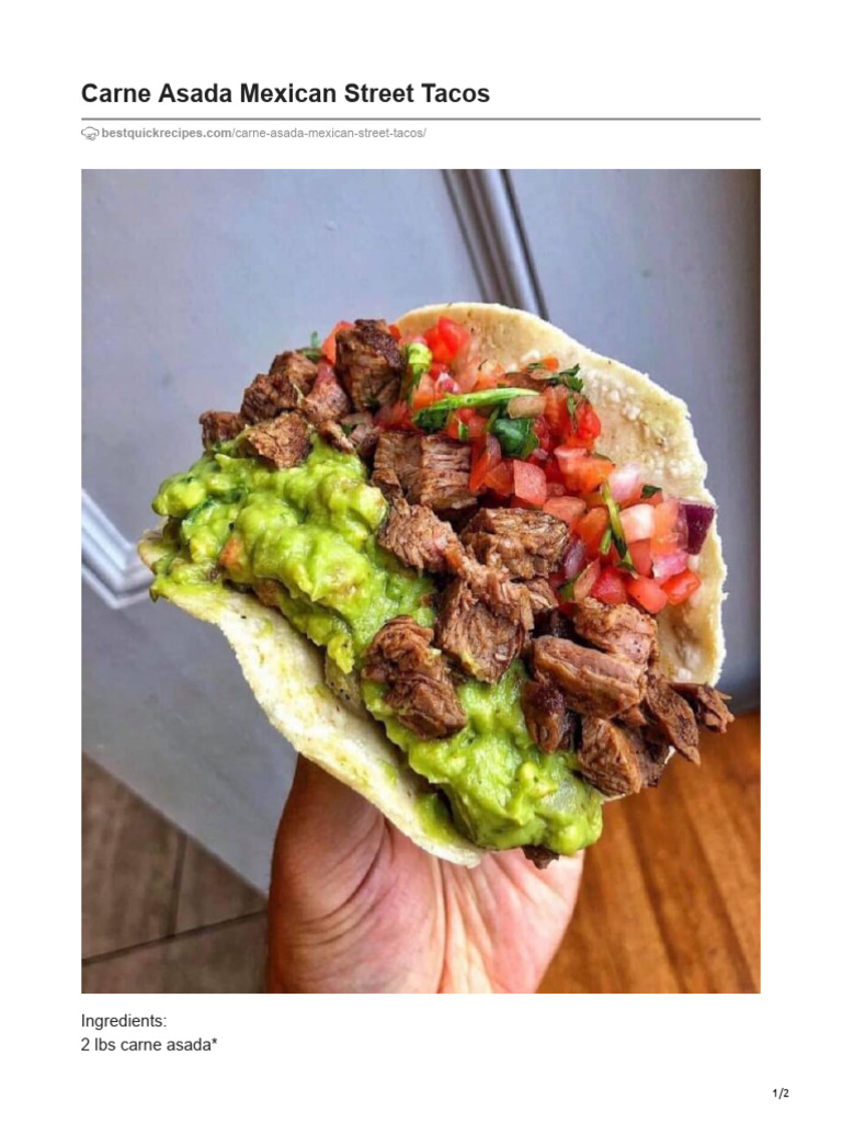 Carne Asada Mexican Street Tacos | PDF