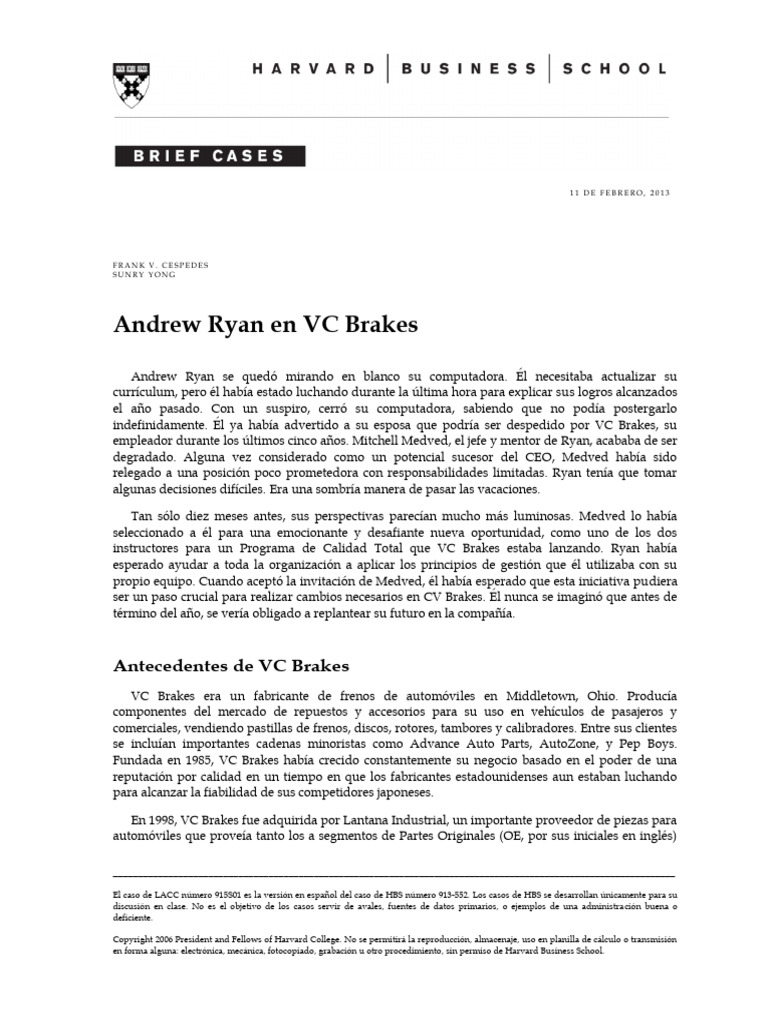 Caso - Andrew Ryan en VC Brakes | PDF
