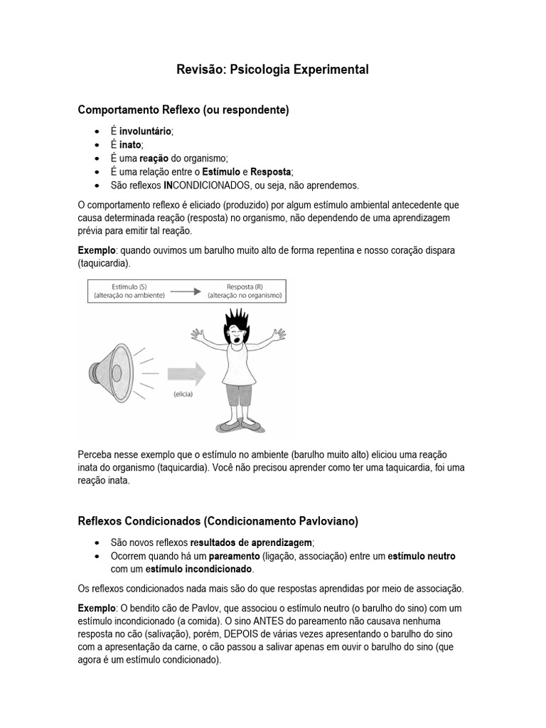 Revisão AV2 - Psicologia Experimental | PDF