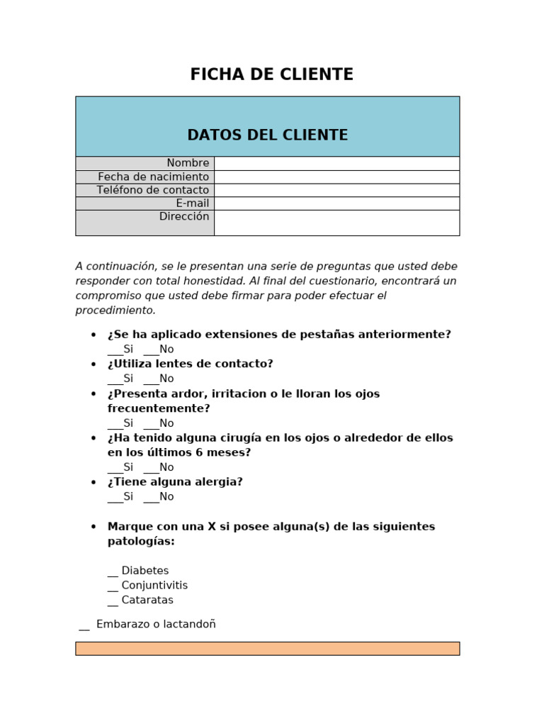 Ficha de Cliente | PDF
