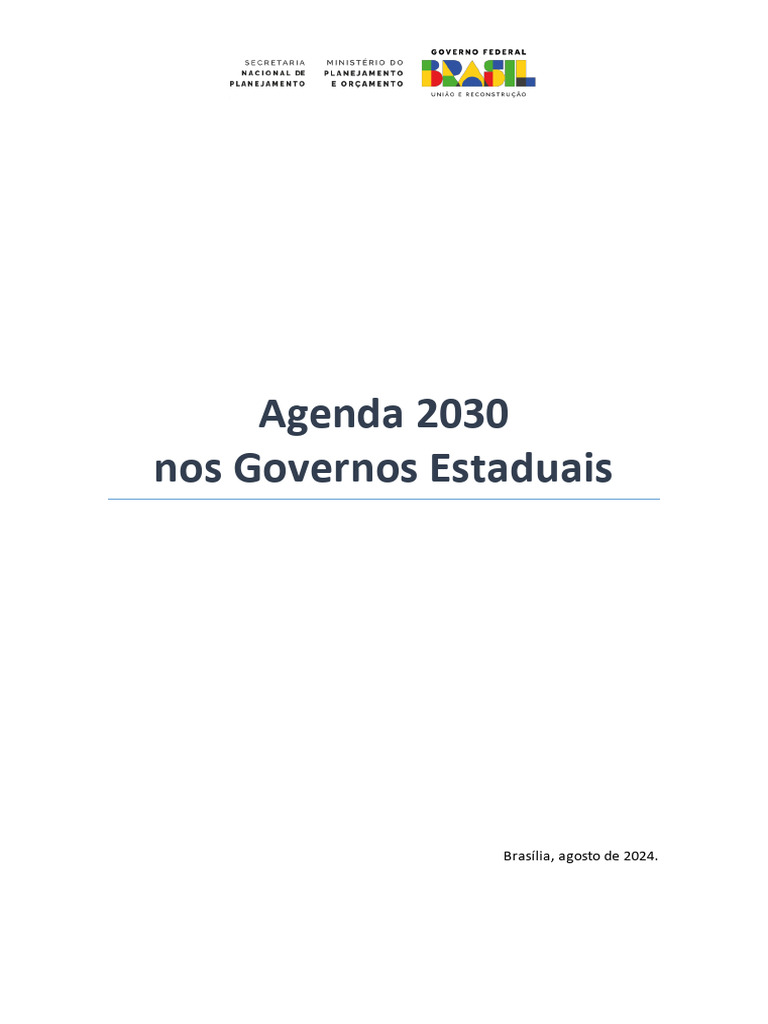 Agenda 2030 Nos Governos Estaduais | PDF