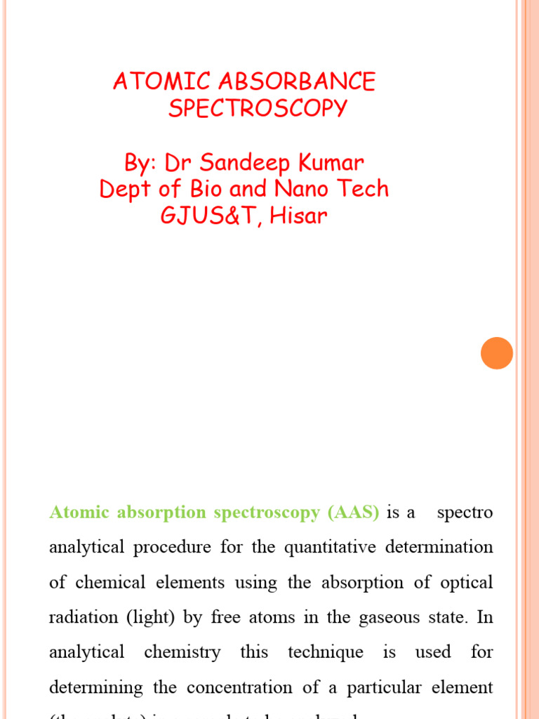 Atomic Absorption Spectros | PDF | Atomic Absorption Spectroscopy | Absorption Spectroscopy