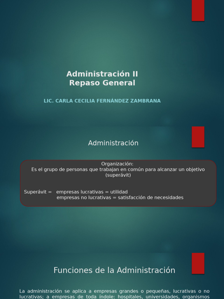 Clase 1. Repaso Admi. I | PDF