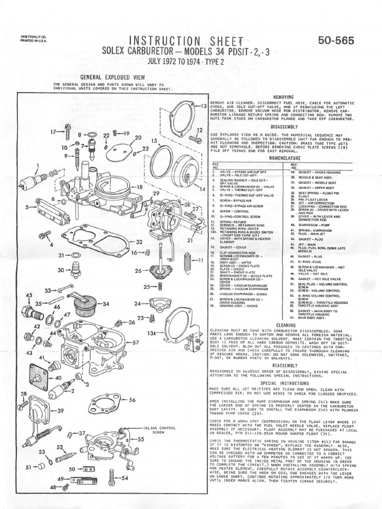 Solex_34_PDSIT_2_3_Carburetor | PDF