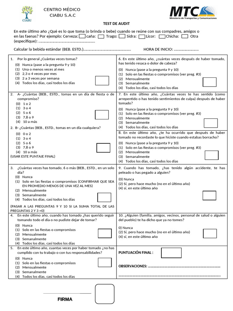 Test de Audit y Entrevista | PDF