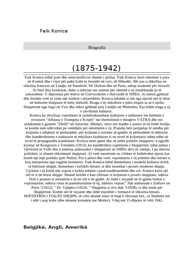 Faik Konica: Biografia | PDF