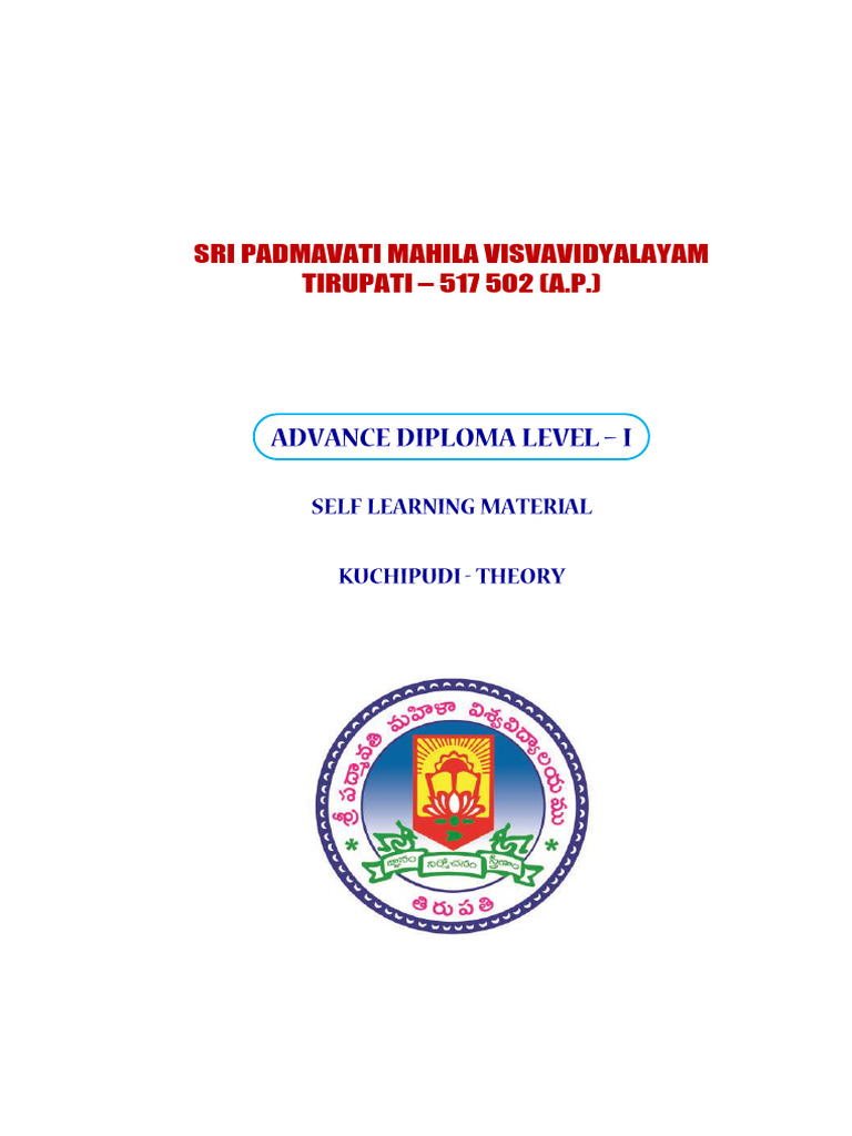 TANA - SPMVV - Kuchipudi LEVEL 1 - Course Material | PDF