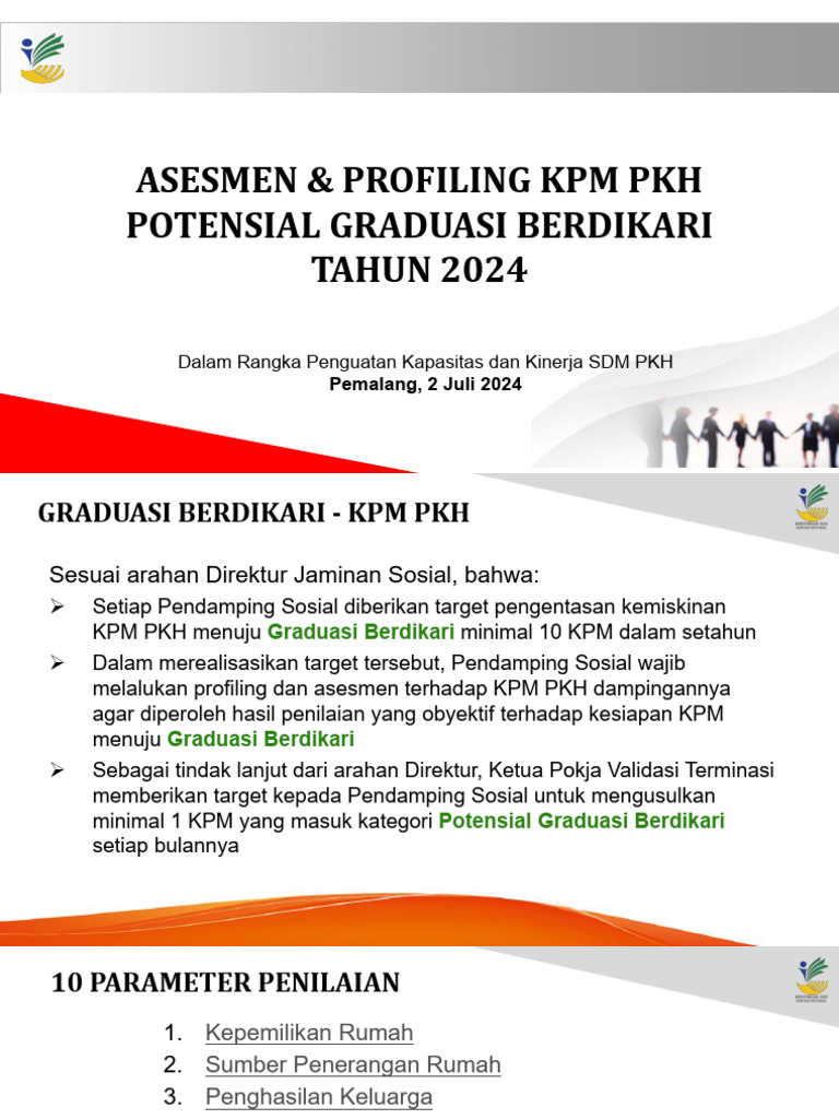 Asesmen Dan Profiling KPM PKH Potensial Graduasi - Pemalang | PDF
