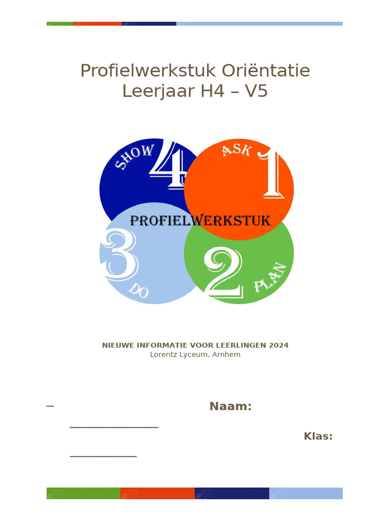 PWS Orientatie Boekje 2024 | PDF