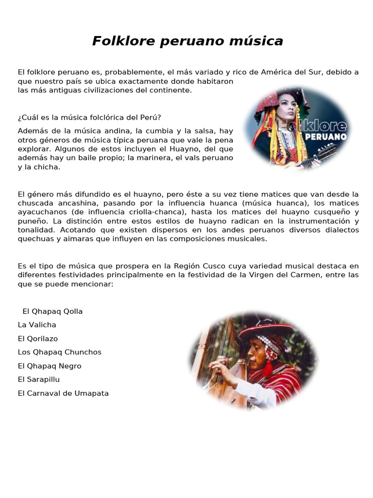 Folklore Peruano Música | PDF