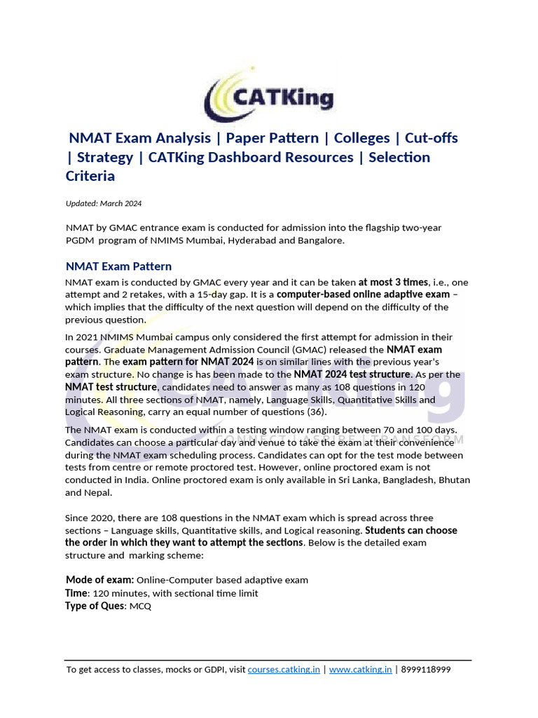 All About NMAT - Final | PDF