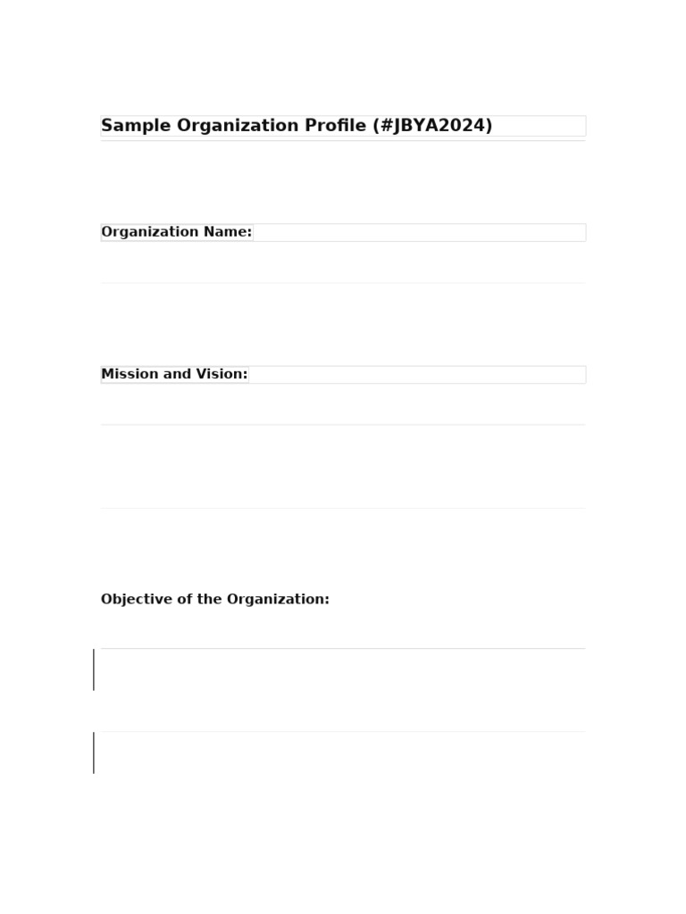 Sample Organization Profile | PDF