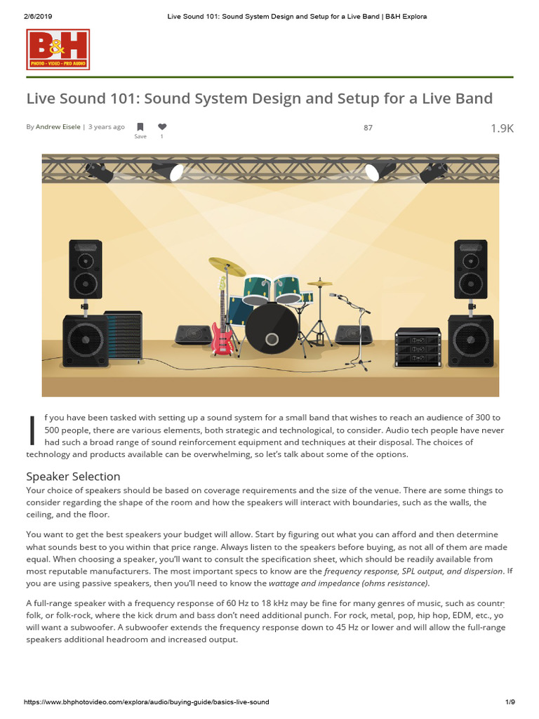 Live Sound 101 - Sound System Design and Setup For A Live Band - B&H ...