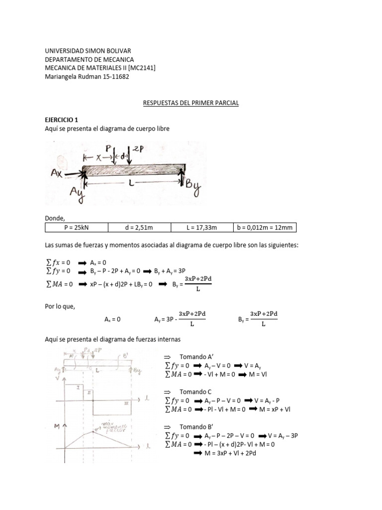 Primer Parcial - Meca 2 PDF | PDF
