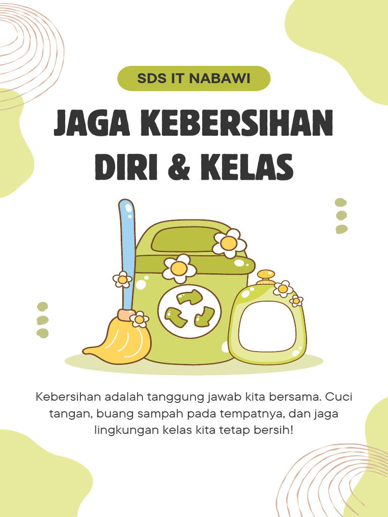 Jaga Kebersihan Kelas Poster Hijau Ilustratif | PDF